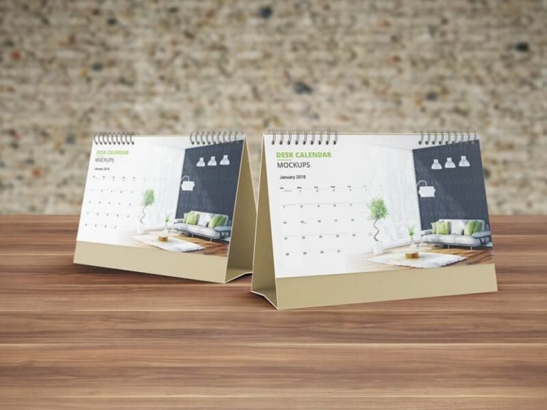 Best 40+ Free Table Calendar Mockup PSD Vector templates for Designer