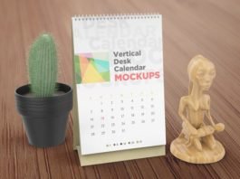 Best 40+ Free Table Calendar Mockup PSD Vector templates for Designer