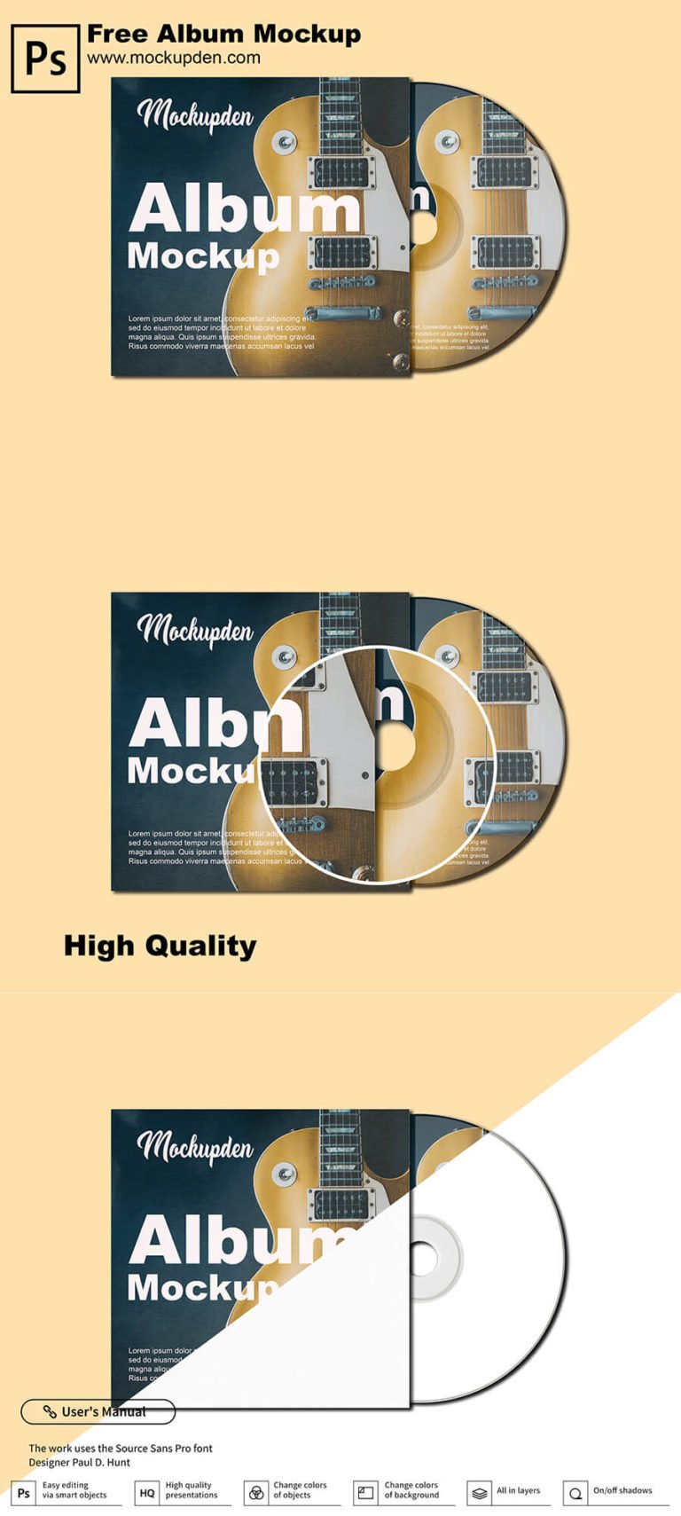 Free Album Mockup PSD Template - Mockup Den