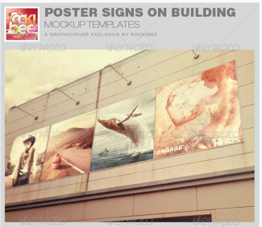 14+ Free Creative Building Sign Mockup PSD & Vector Template