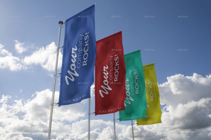 40+ Unique and Trendy Flag Mockup Free PSD & AI Template