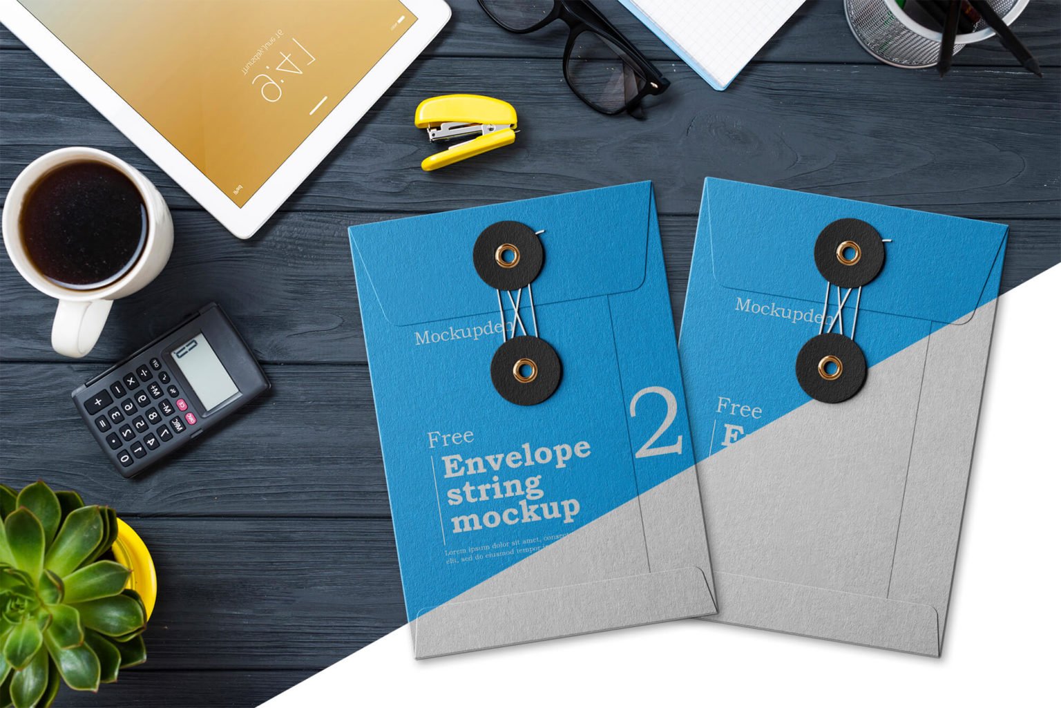 Free String Envelope Mockup PSD Template - Mockup Den