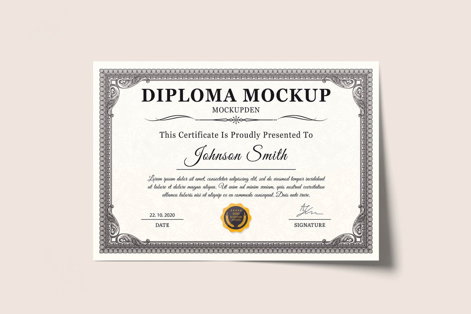 Mock Certificate Template - Ablebionics