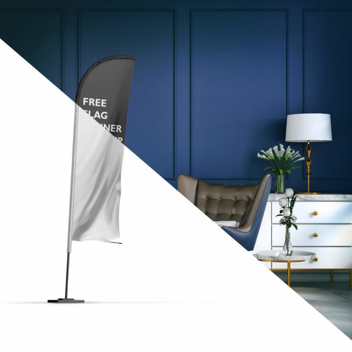 Free Flag Banner Mockup PSD Template - Mockup Den