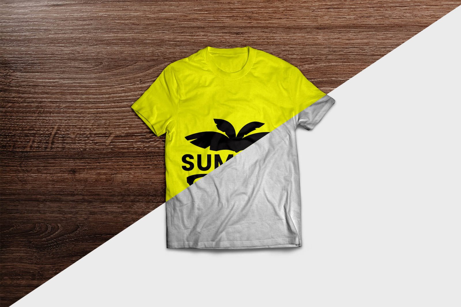 Free Yellow T Shirt Mockup PSD Template - Mockup Den
