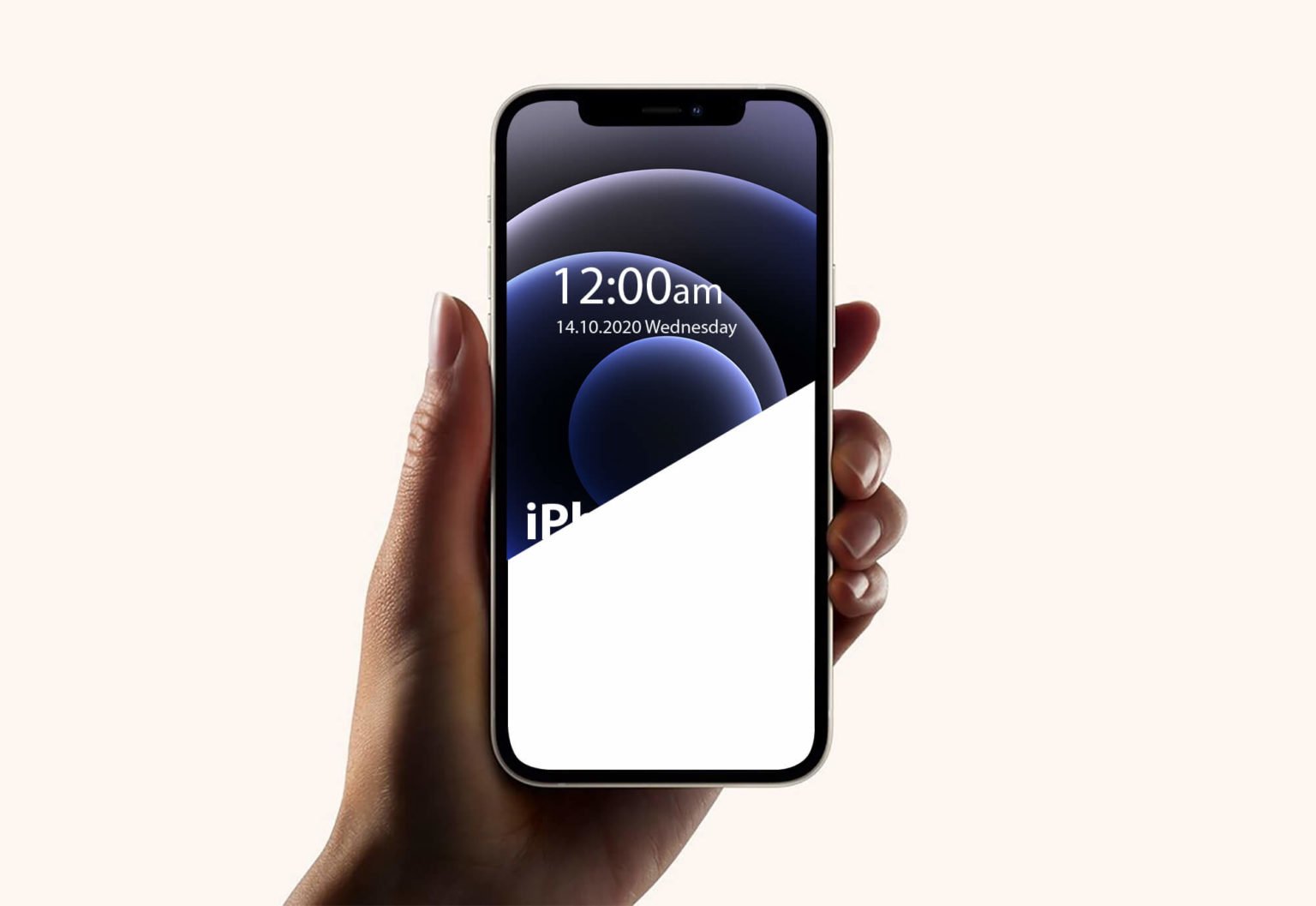 Free iPhone 12 in Hand Mockup PSD Template - Mockup Den