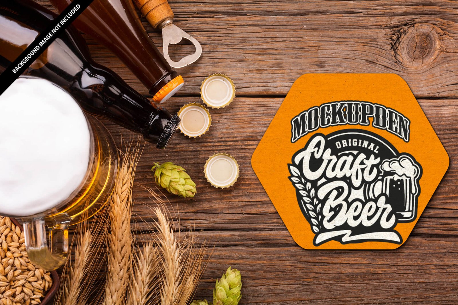 Free Beer Coaster Mockup PSD Template - Mockup Den