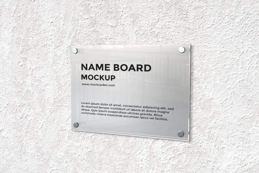 Free Name Board Mockup PSD Template Free Name Board Mockup PSD Template