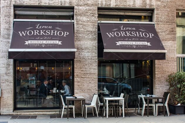 9+ Best Free Cafeteria Mockup PSD Templates - Mockup Den