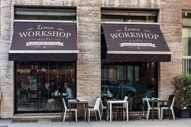 9+ Best Free Cafeteria Mockup PSD Templates - Mockup Den