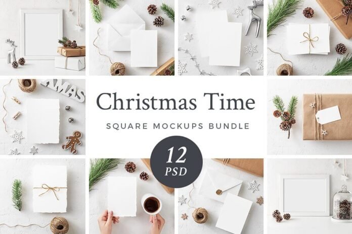 20+ Beautiful Christmas Mockup in PSD & Vector - Mockup Den
