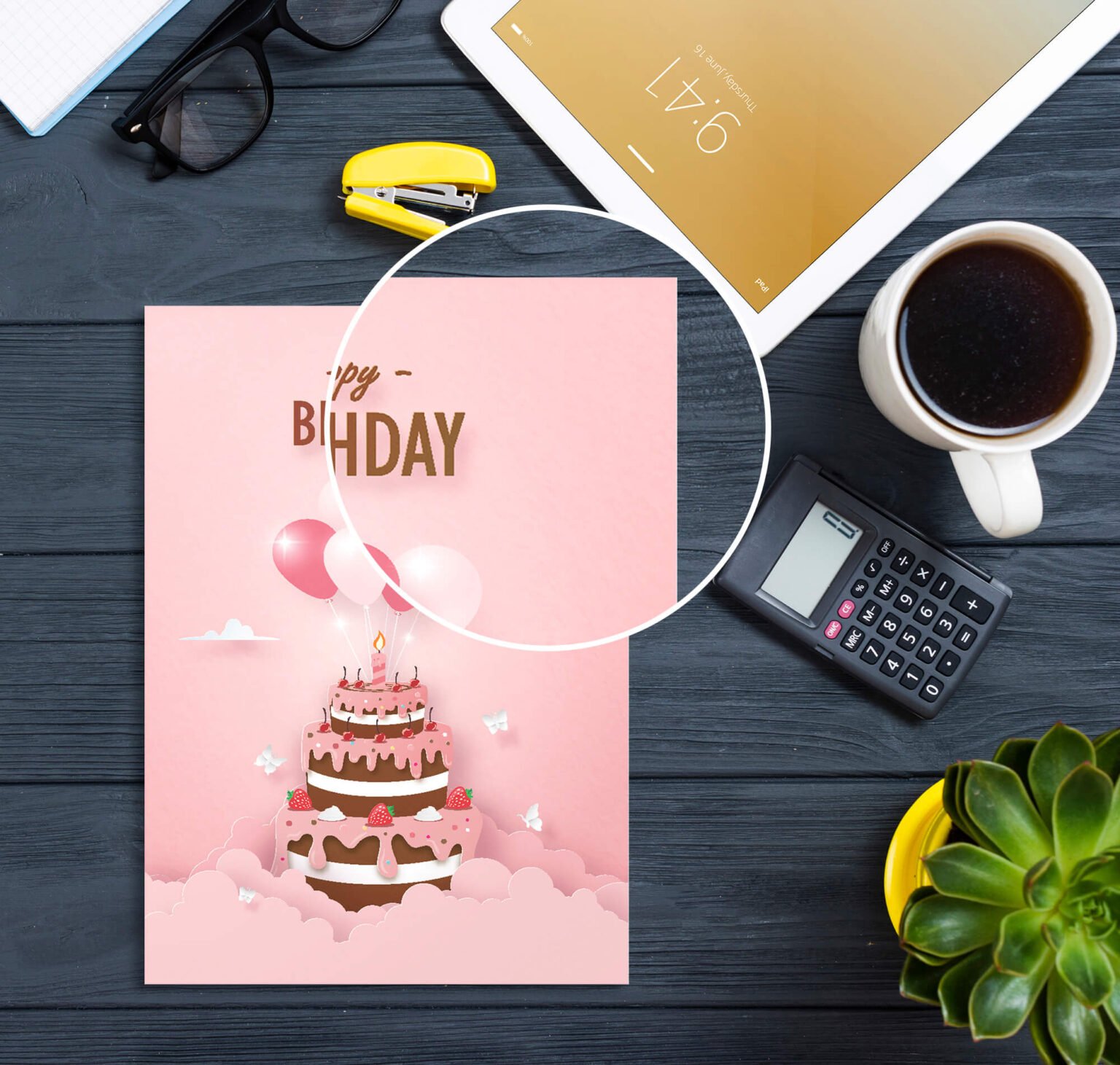 Free Birthday Card Mockup PSD Template | mockupden