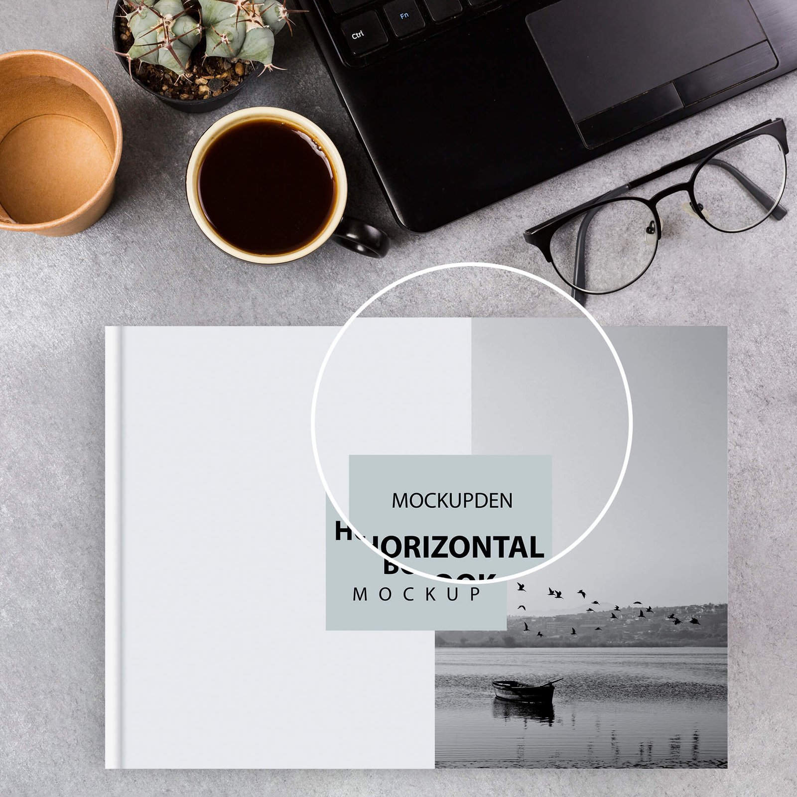 Free Horizontal Book Mockup PSD Template - Mock