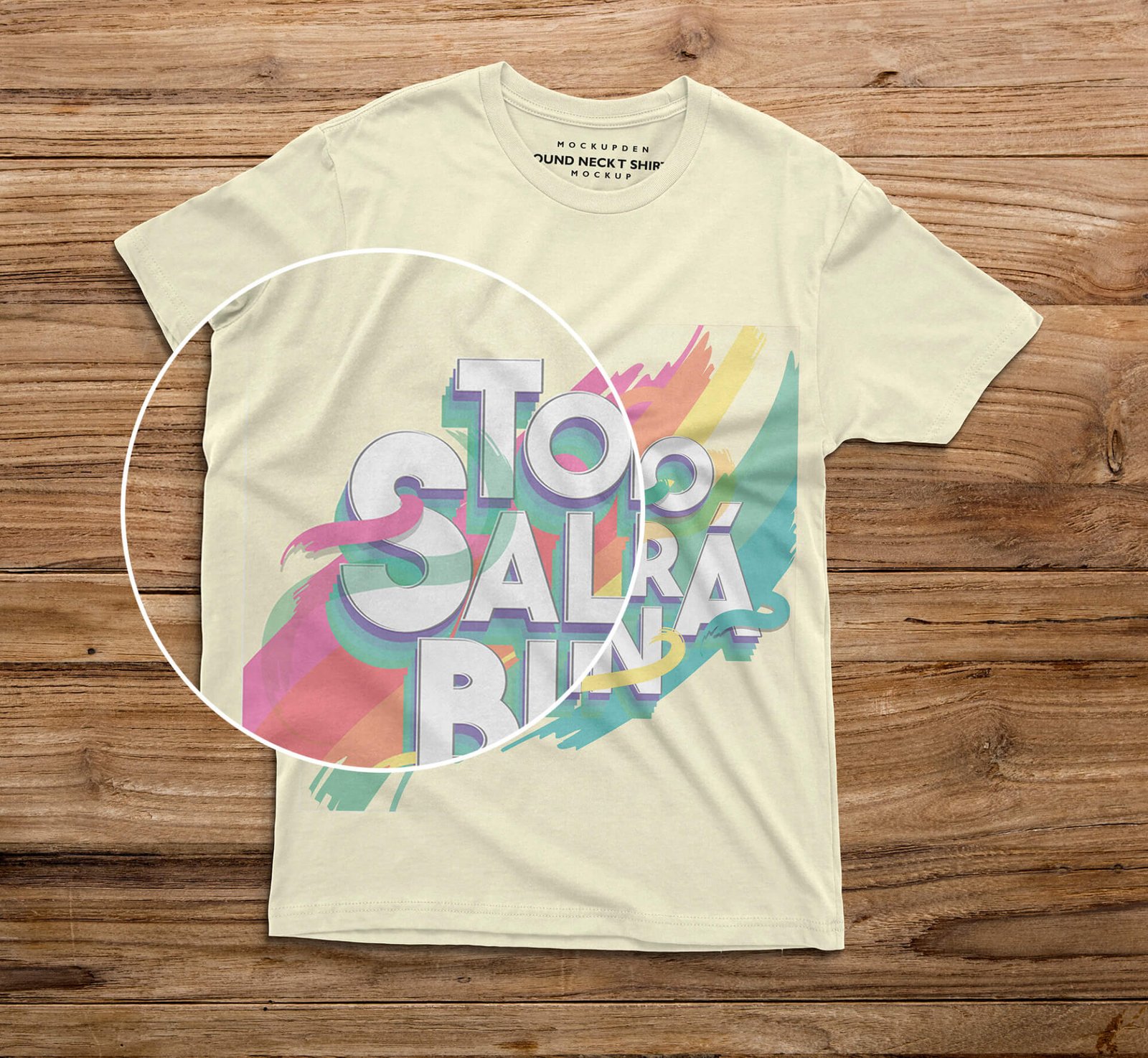 Free Round Neck T Shirt Mockup PSD Template - M