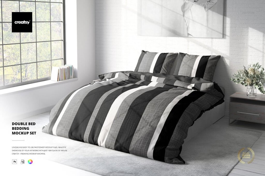 25+ Beautiful Bedding Mockup PSD Templates - Mockup Den