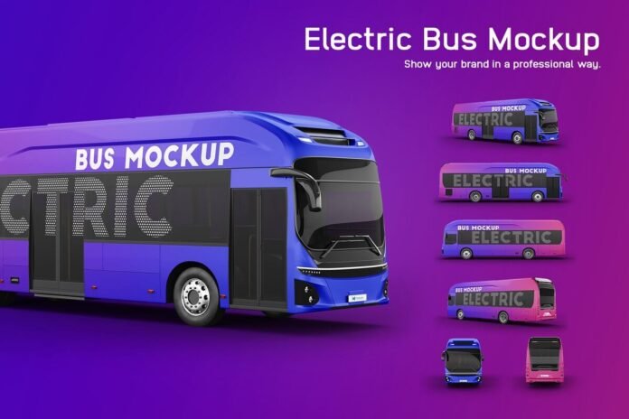 12+ Creative FREE Bus Wrap Mockup PSD Templates