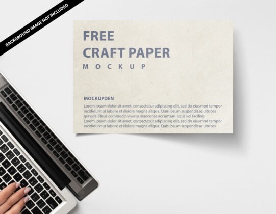 Free Craft Paper Mockup PSD Template - Mockup Den