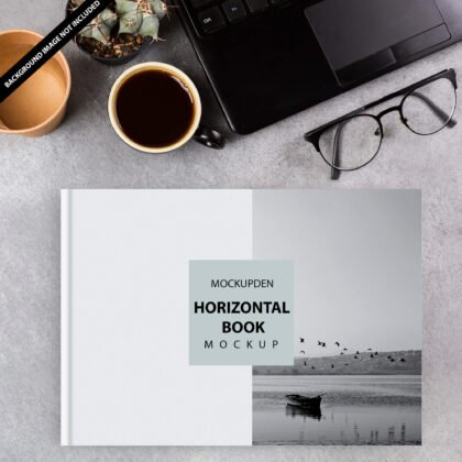 Free Horizontal Book Mockup PSD Template - Mock