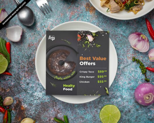 Free Menu Book Mockup PSD Template - Mockup Den