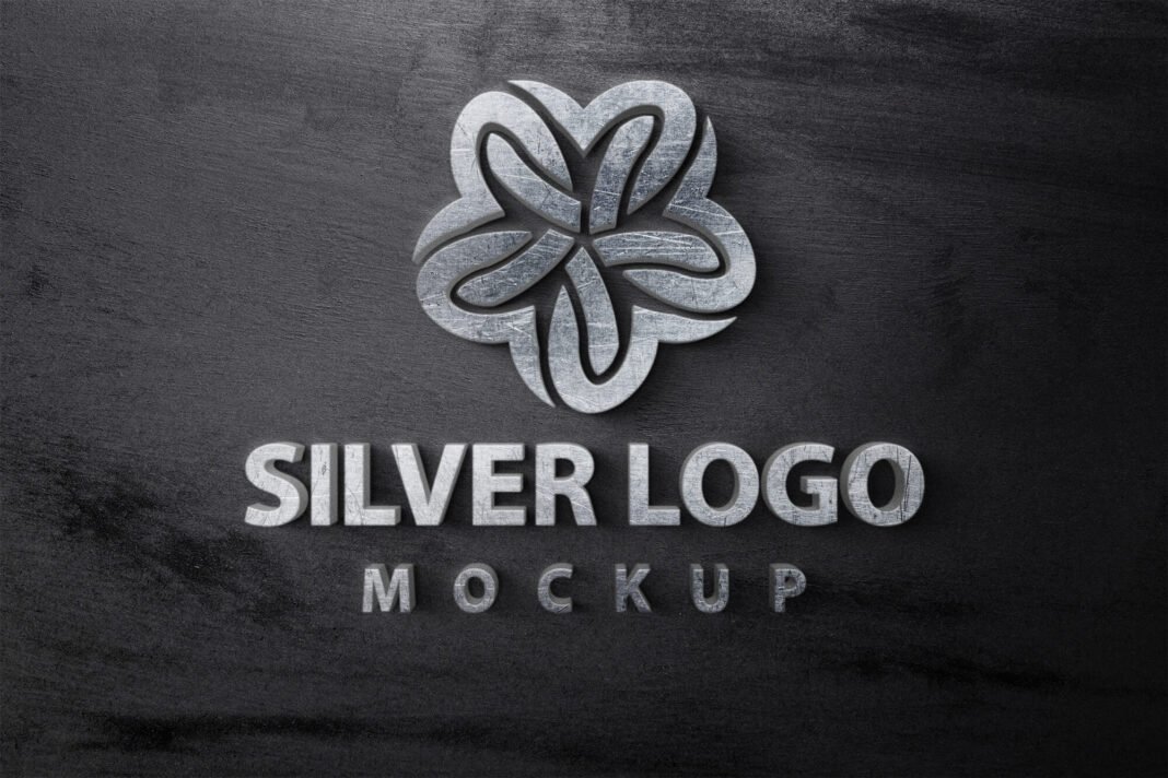 Free Silver Logo Mockup PSD Template - Mockup Den