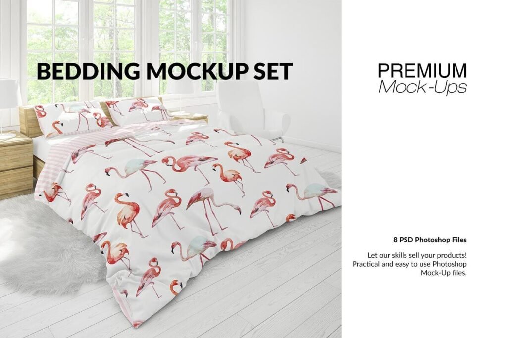 18+ Beautiful Bed Mockup PSD Templates - Mockup Den