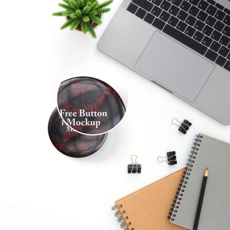 Free Button Mockup PSD Template - Mockup Den