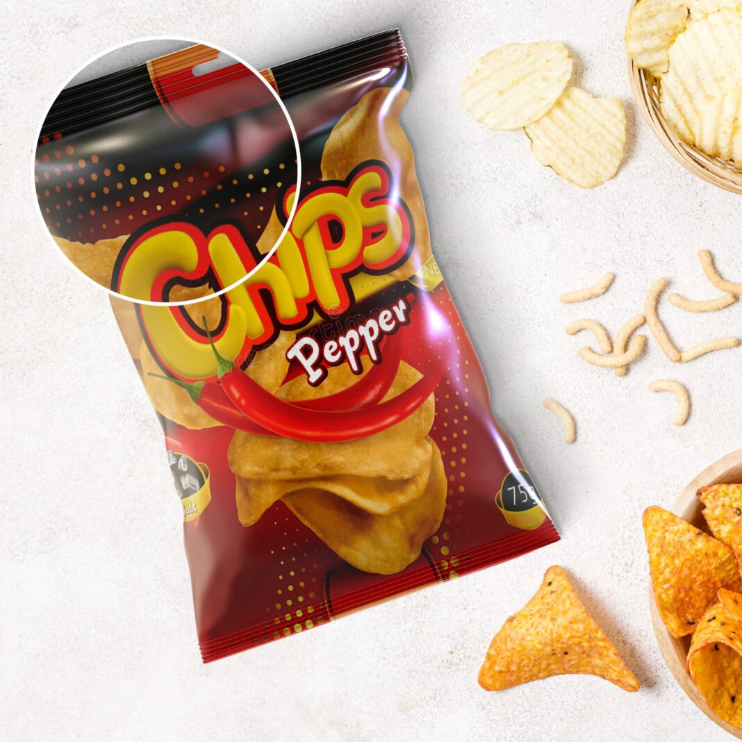 Free Red Pepper Chips Bag Mockup PSD Template - Mockup Den