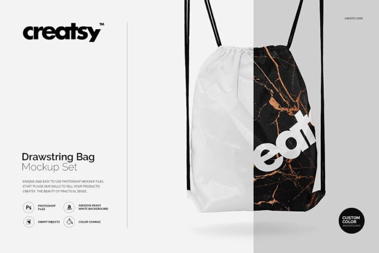 22+ Best FREE Drawstring Bag Mockup Editable PSD Templates