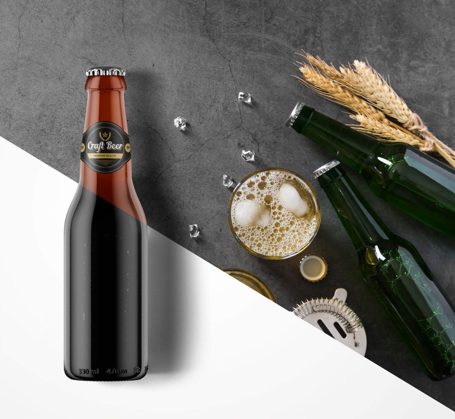 Free Beer Packaging Mockup PSD Template - Mockup Den