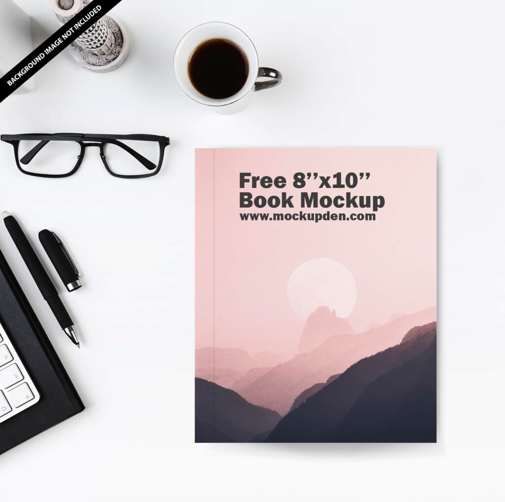 Free 8''x10'' Book Mockup PSD Template - Mockup Den