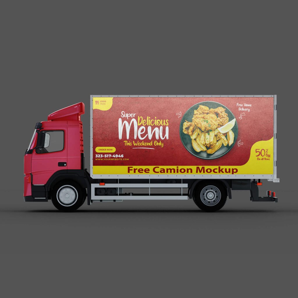 Free Camion Mockup PSD Template - Mockup Den