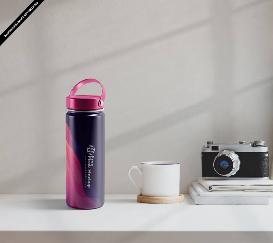 Free Flask Mockup PSD Template - Mockup Den