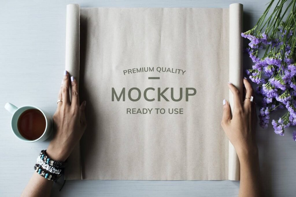11+ Best FREE Paper Roll Mockup PSD Templates For Designers