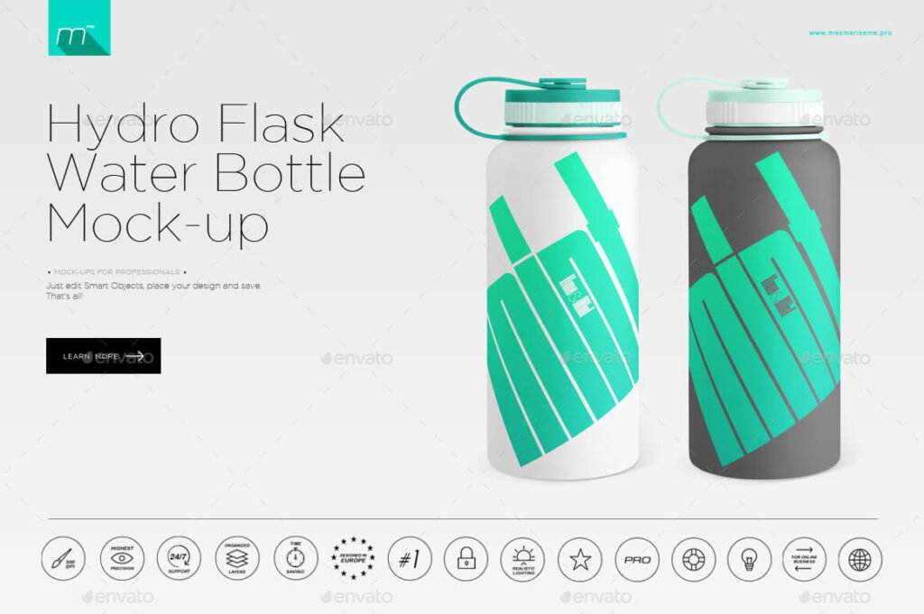 14+ Cool Flask Mockup PSD Templates | FREE Editables