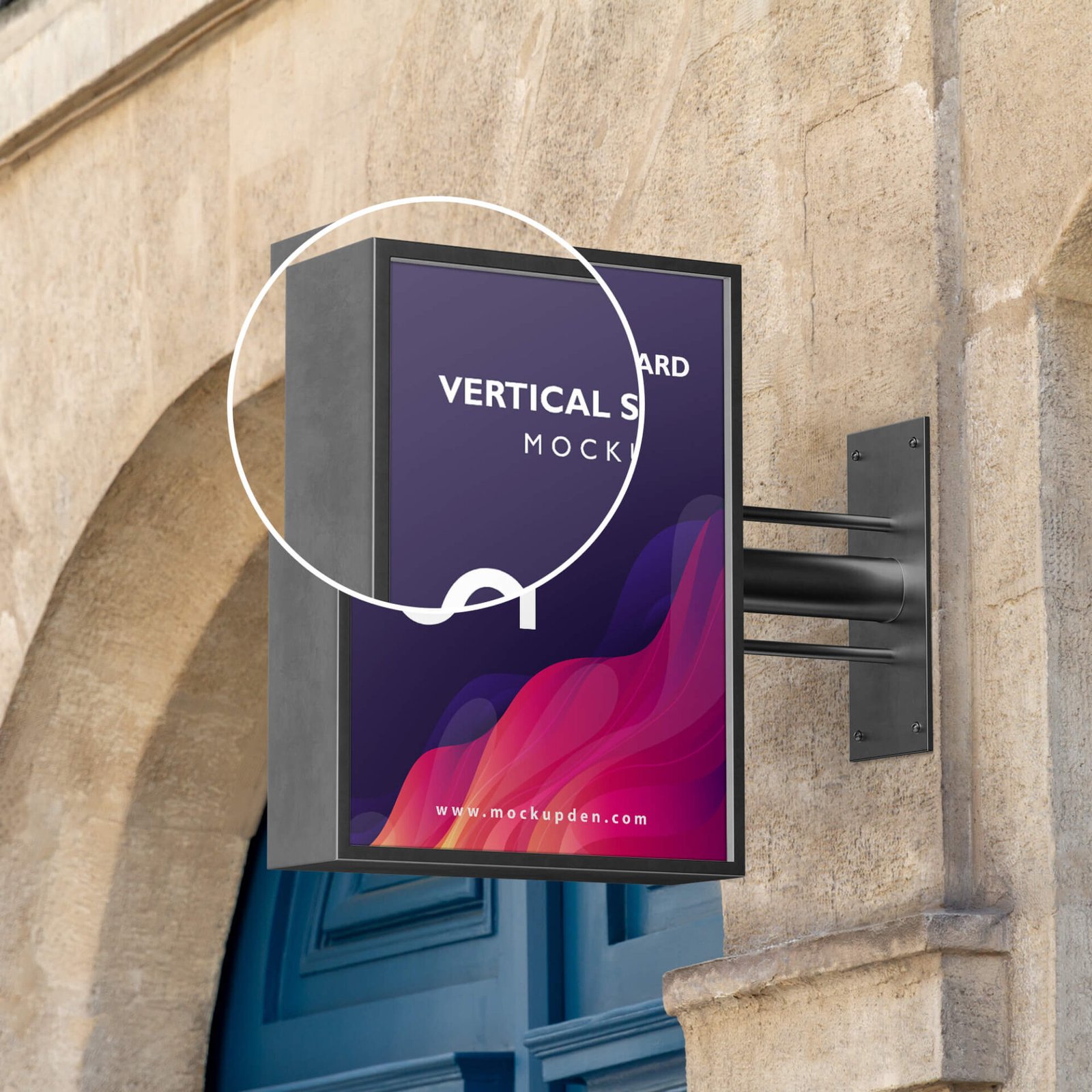 Free Vertical Signboard Mockup Set PSD Template - Mockup Den