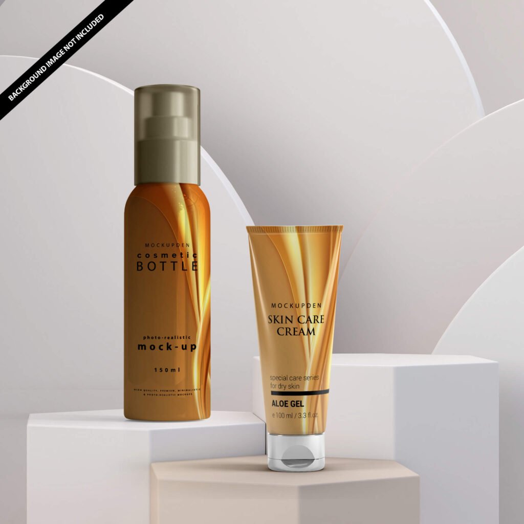 Free Cosmetic Tube & Bottle Mockup - Mockup Den