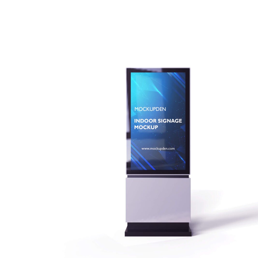 Free Indoor Signage Mockup PSD Template - Mockup Den