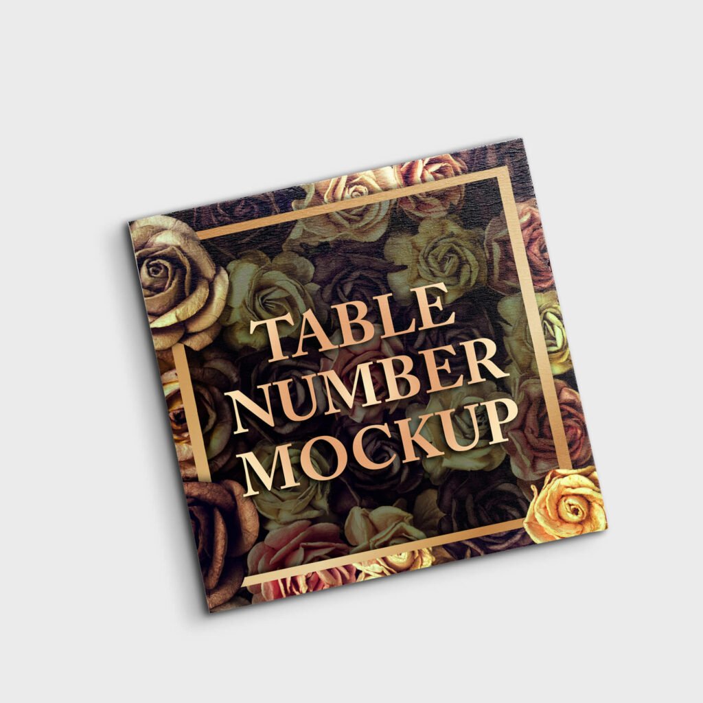Free Table Number Mockup PSD Template - Mockup Den