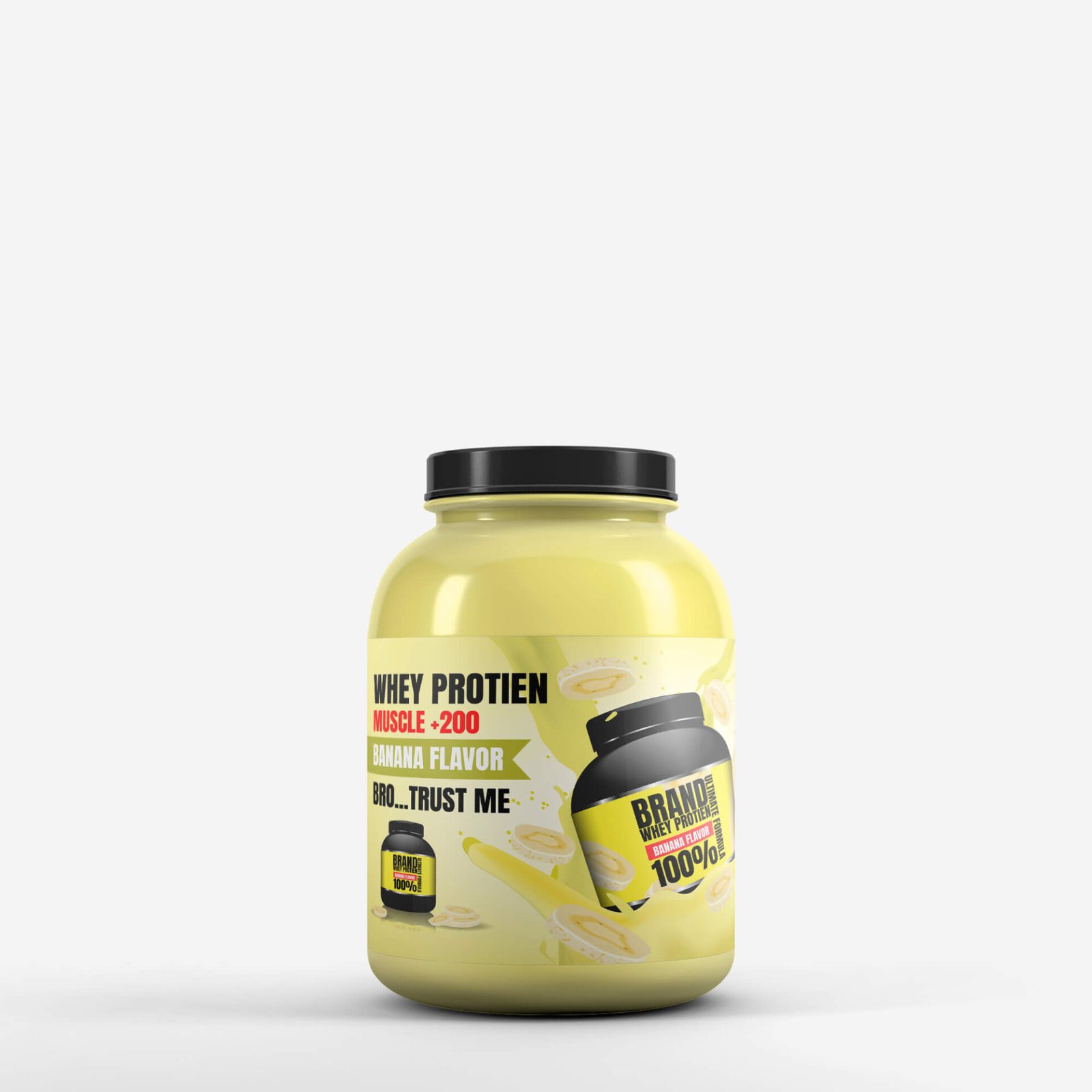 Free Whey Protein Jar Mockup PSD Template - Mockup Den