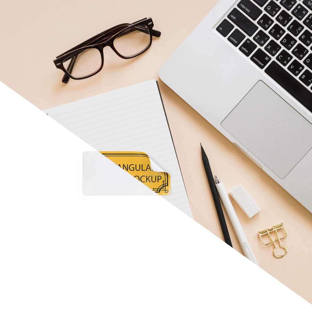 Free Rectangular Sticker Mockup PSD Template - Mockup Den