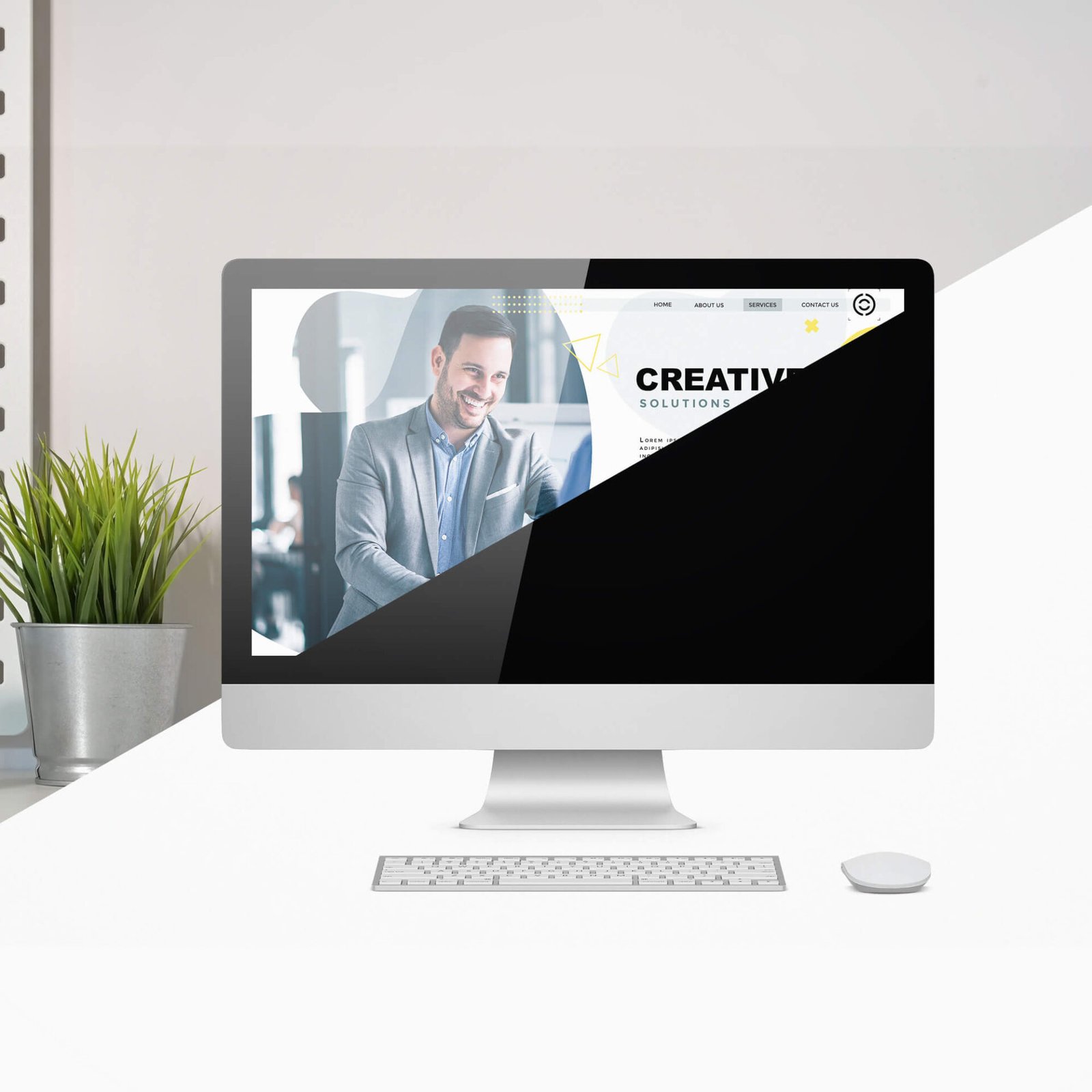 Free Website Display Mockup PSD Template - Mockup Den