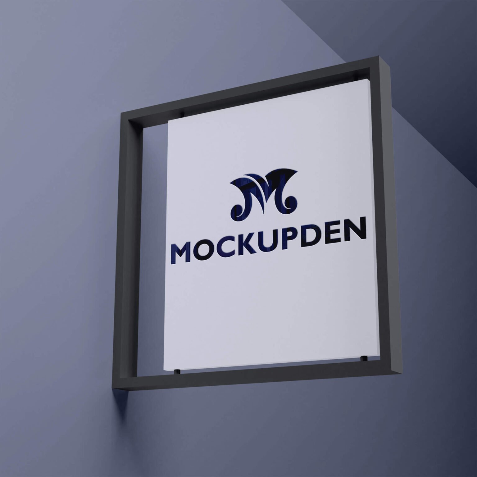 Free Logo Signage Mockup PSD Template - Mockup Den