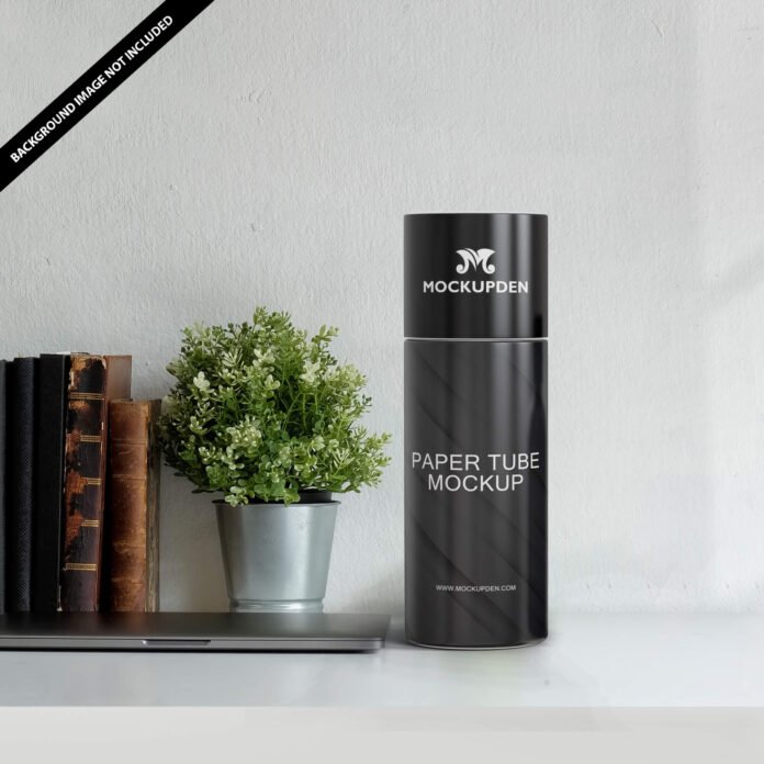 Free Paper Tube Packaging Mockup PSD Template - Mockup Den
