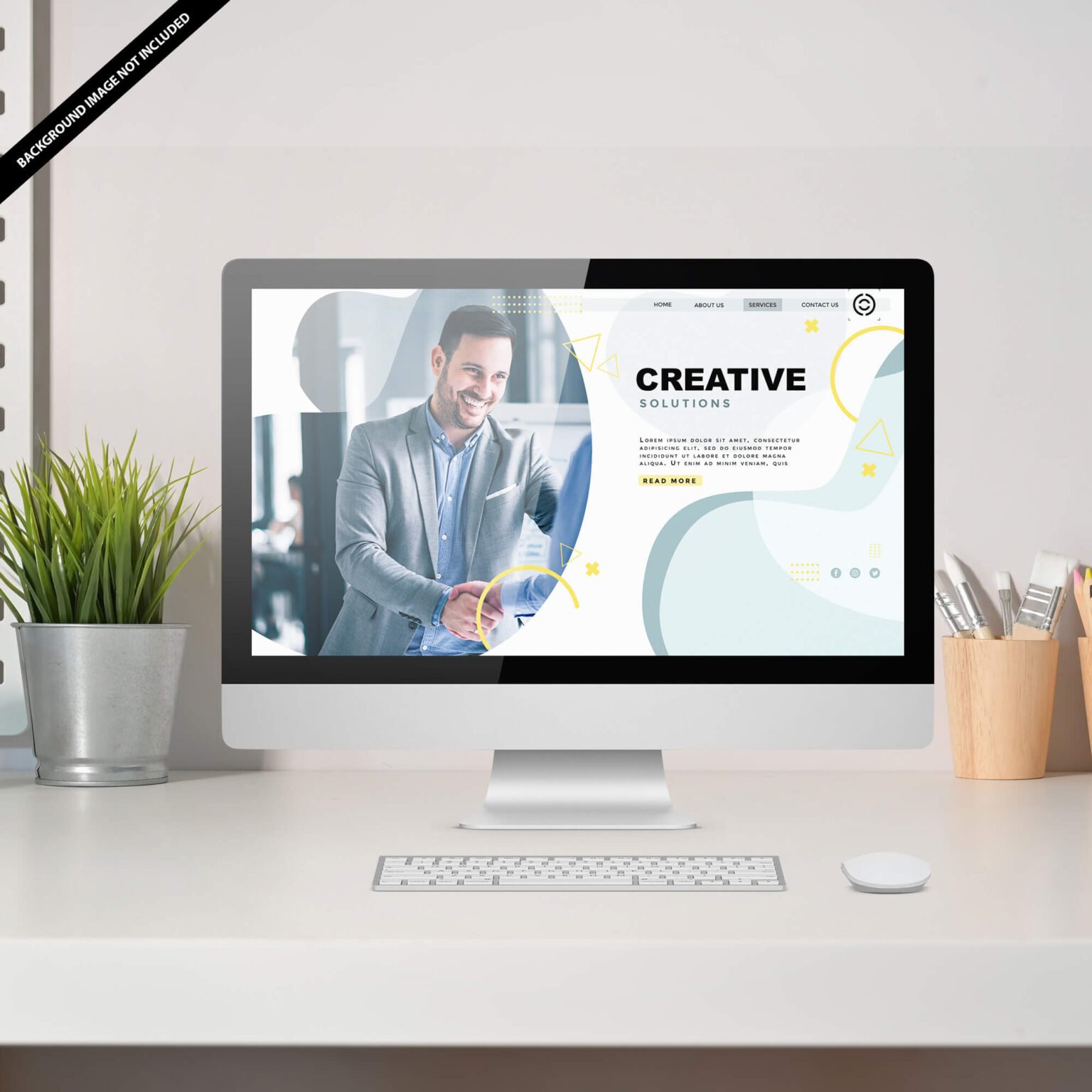 Free Website Display Mockup PSD Template - Mockup Den
