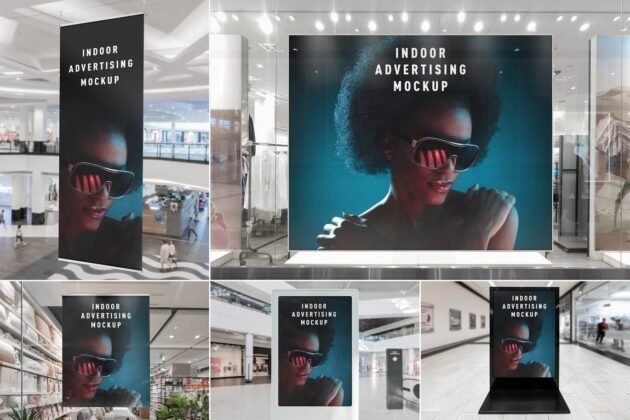 15+ Creative Indoor Signage Mockup PSD Templates -Mockup Den