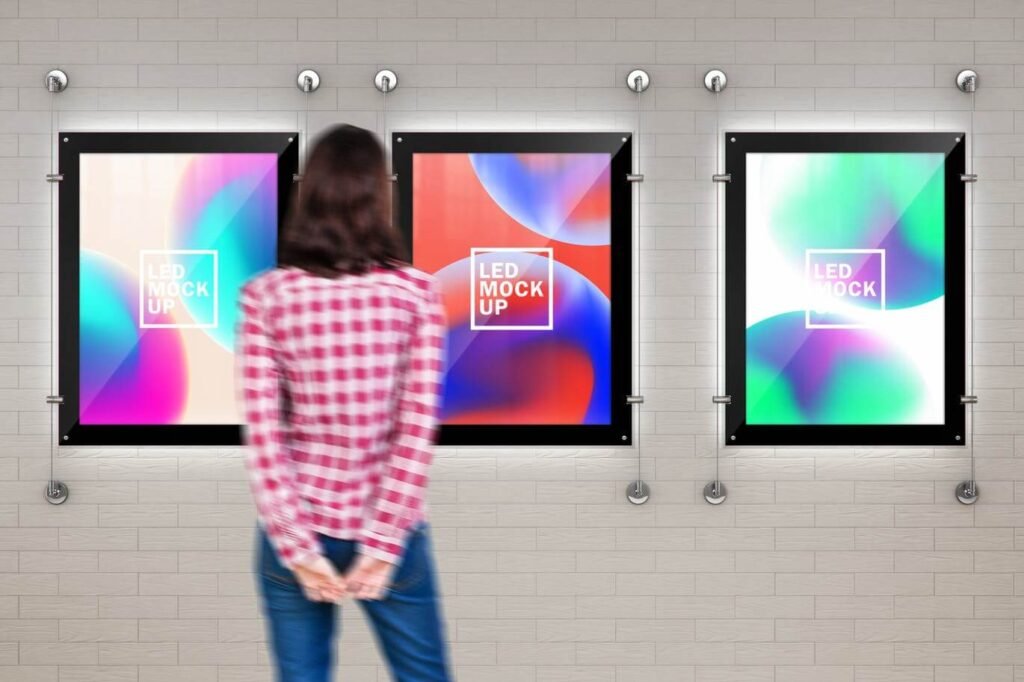 15+ Creative Indoor Signage Mockup PSD Templates -Mockup Den