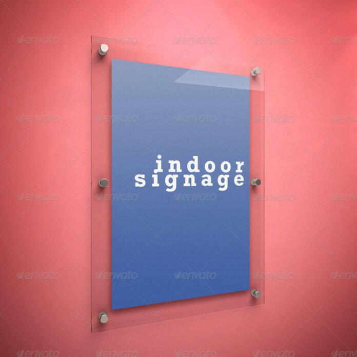 15+ Creative Indoor Signage Mockup PSD Templates -Mockup Den