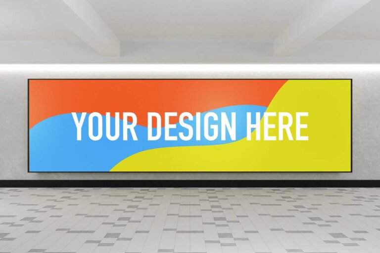 15+ Creative Indoor Signage Mockup PSD Templates -Mockup Den