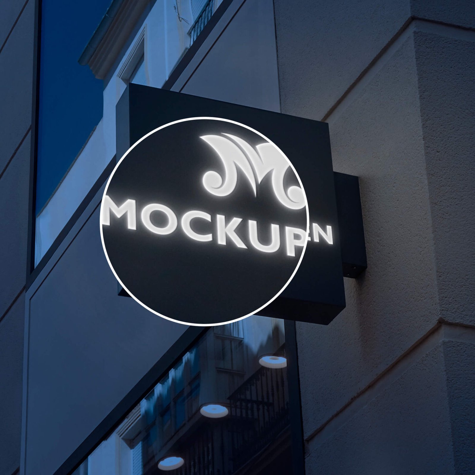 Free Sign Logo Mockup PSD Template - Mockup Den