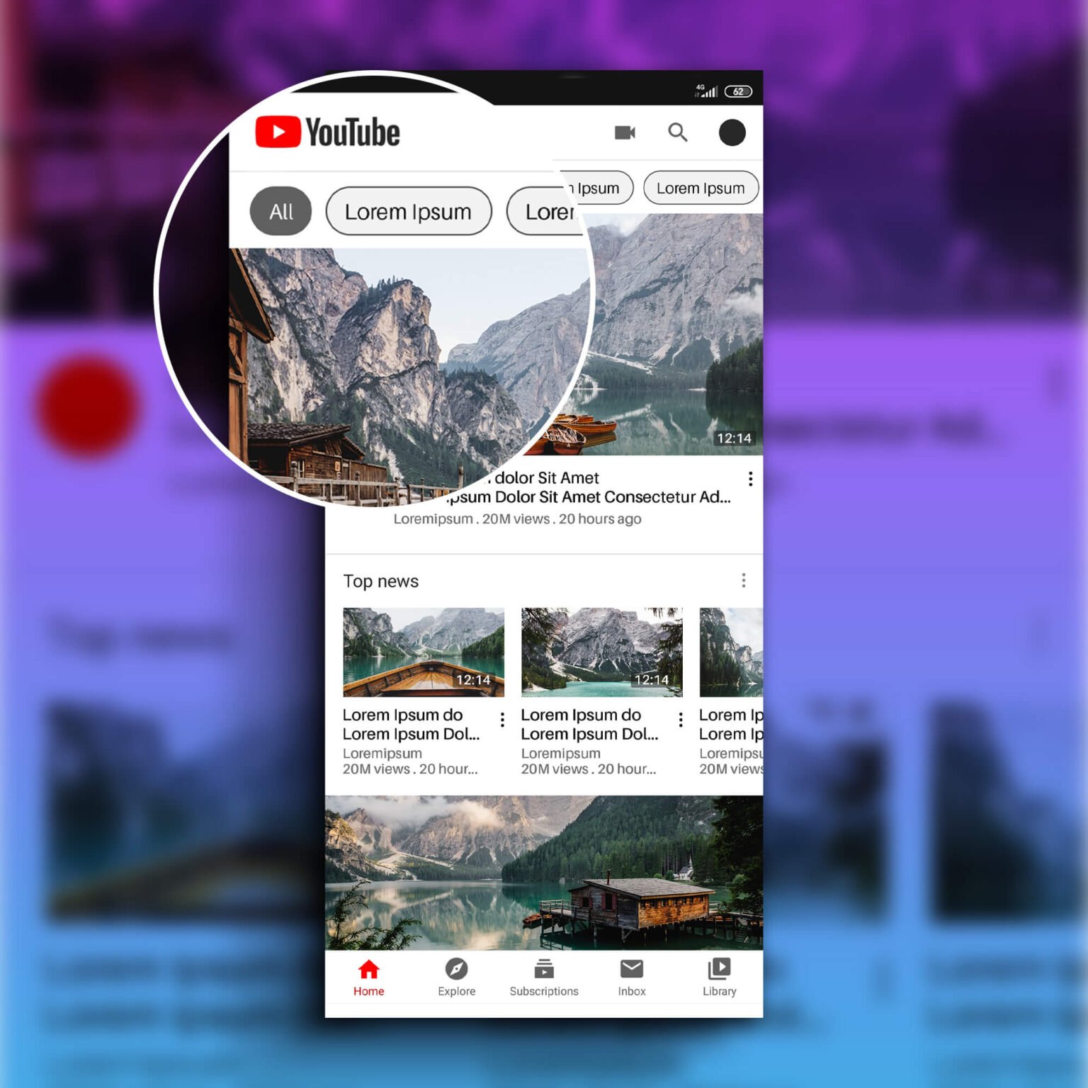 Free YouTube App Mockup PSD Template - Mockup Den